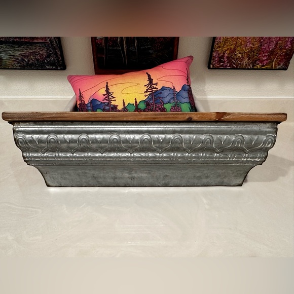 Wall Decor | Galvanized Metal Wood Wall Ledge Display Shelf | Poshmark